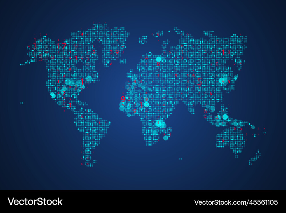 Abstract map of the spread virus Royalty Free Vector Image