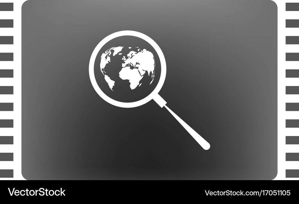 Analyzing the world magnifier glass with globe Vector Image