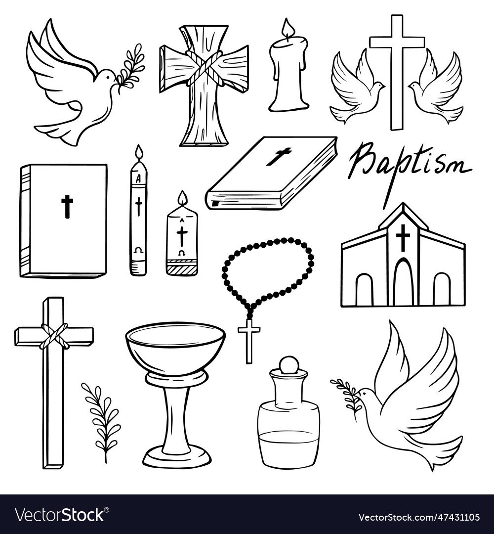 Baptism elements Royalty Free Vector Image - VectorStock