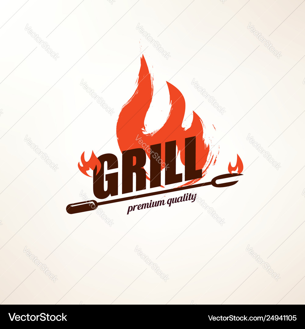Bbq and grill stylized symbol label emblem Vector Image