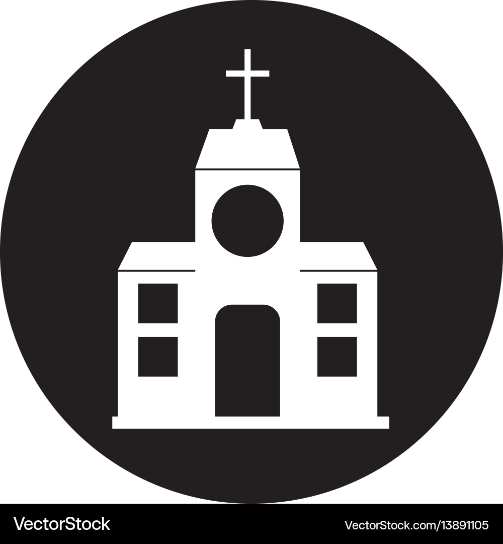 Church building exterior icon Royalty Free Vector Image