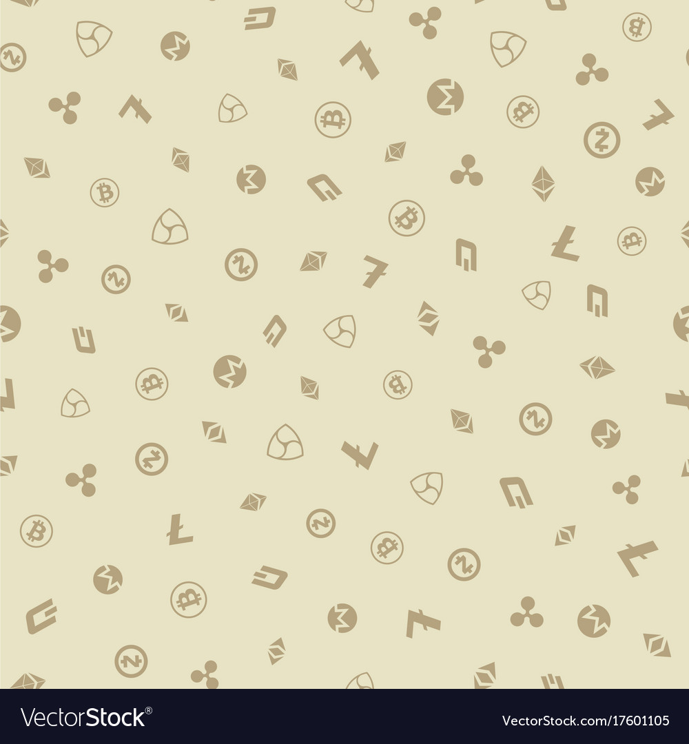 Cryptocurrency seamless pattern background Vector Image