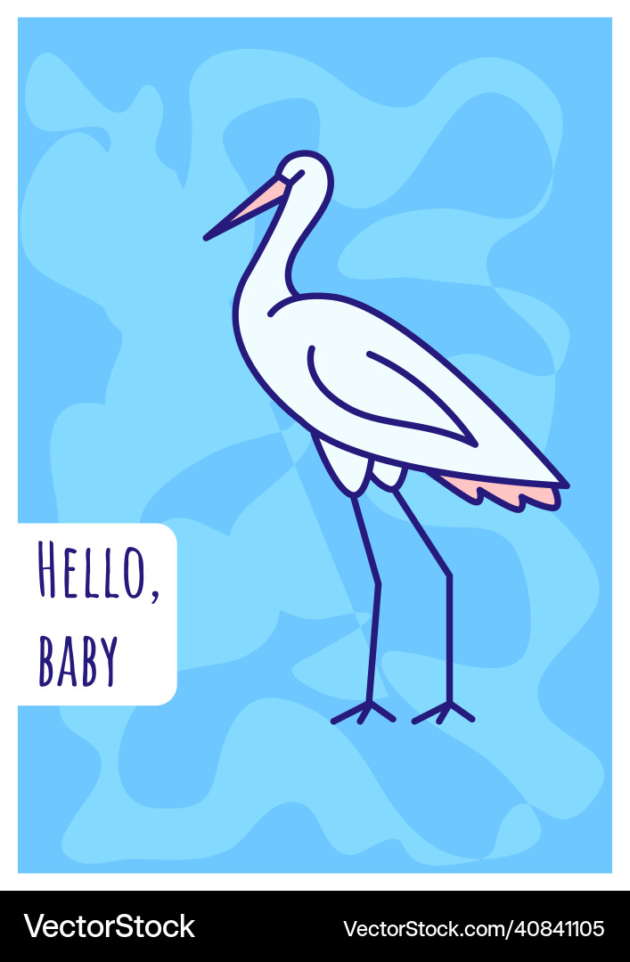 Hello baby greeting card with color icon element Vector Image
