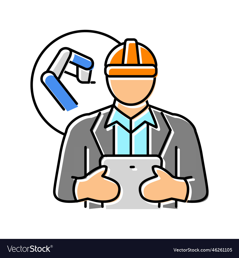 Industrial engineer worker color icon Royalty Free Vector Industrial engineer worker color icon Royalty Free Vector