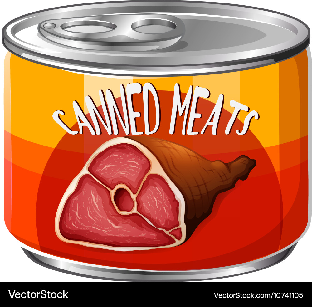Meats in aluminum can Royalty Free Vector Image