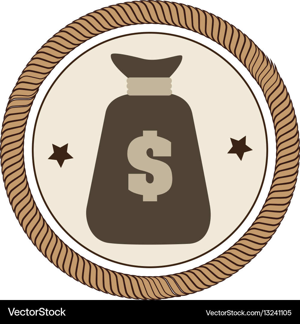 Money bag wild west icon Royalty Free Vector Image