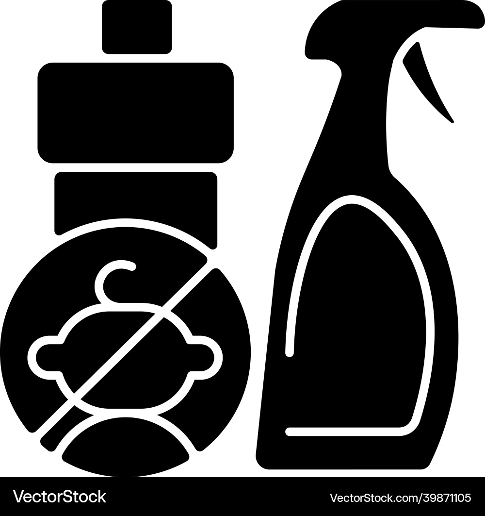 No access to cleaning materials black glyph icon Vector Image