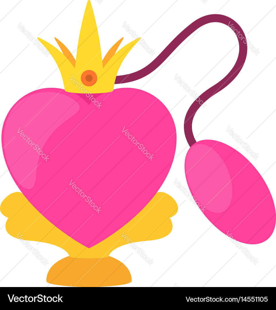 Pink perfume bottle icon cartoon style Royalty Free Vector