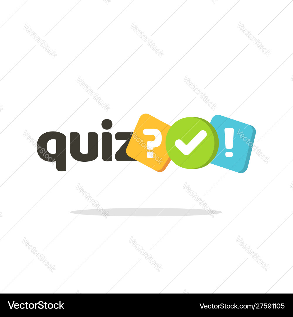 Quiz logo icon symbol flat cartoon bubble Vector Image