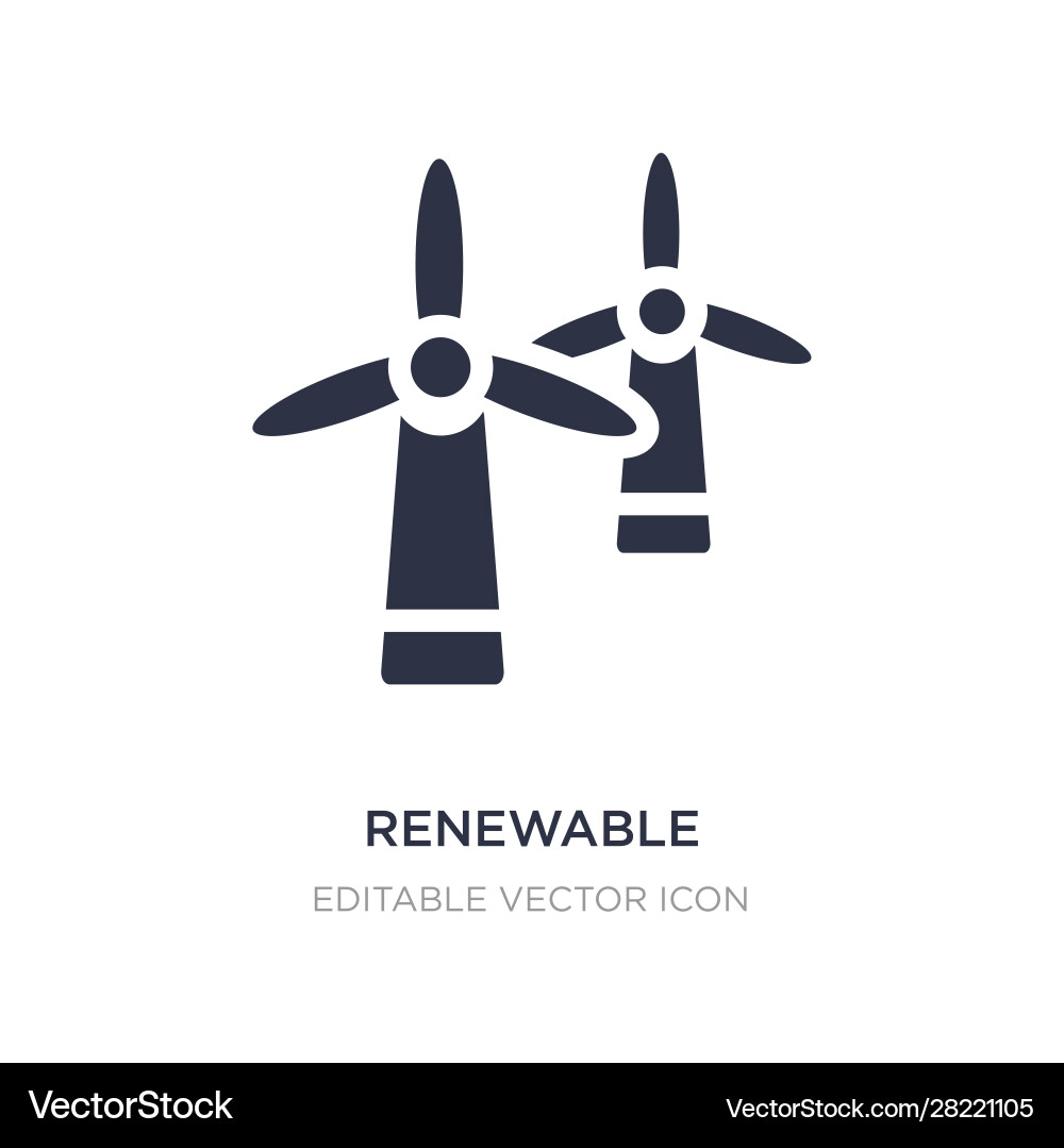 Renewable energy label icon on white background Vector Image