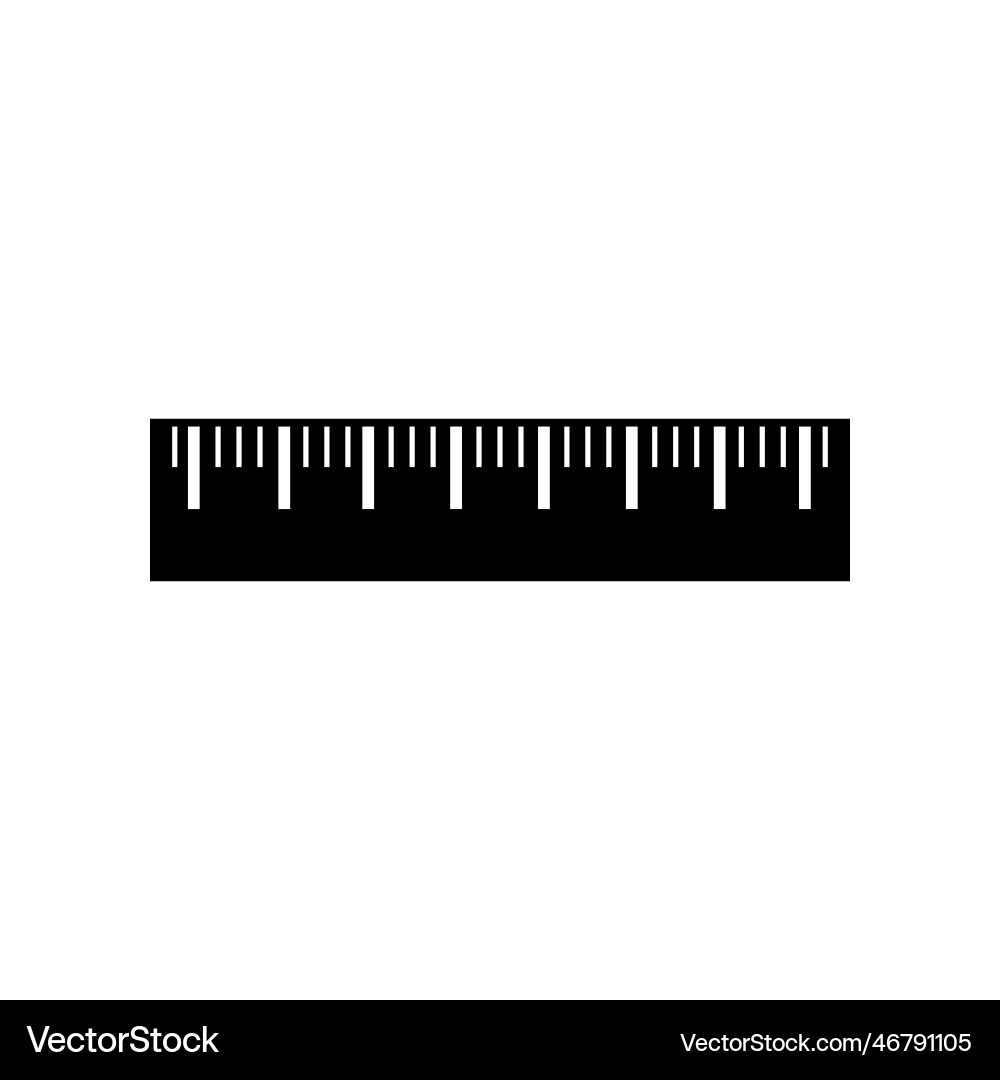 Ruler fill icon symbol black glyph ruler icon Vector Image