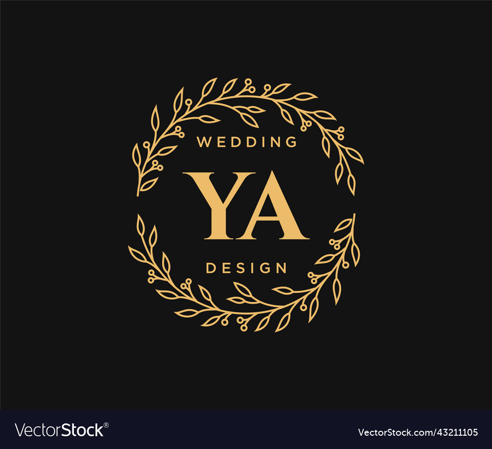 Ya initials letter wedding monogram logos Vector Image