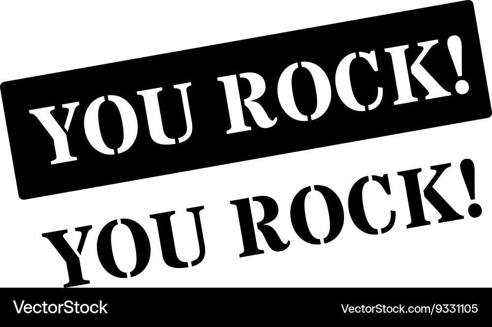 You rock black rubber stamp on white Royalty Free Vector