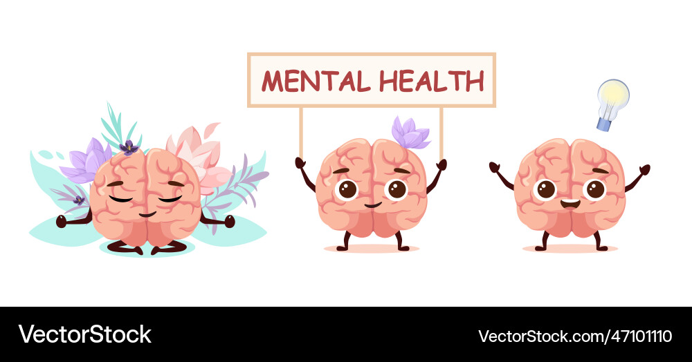 A set of funny brains Royalty Free Vector Image
