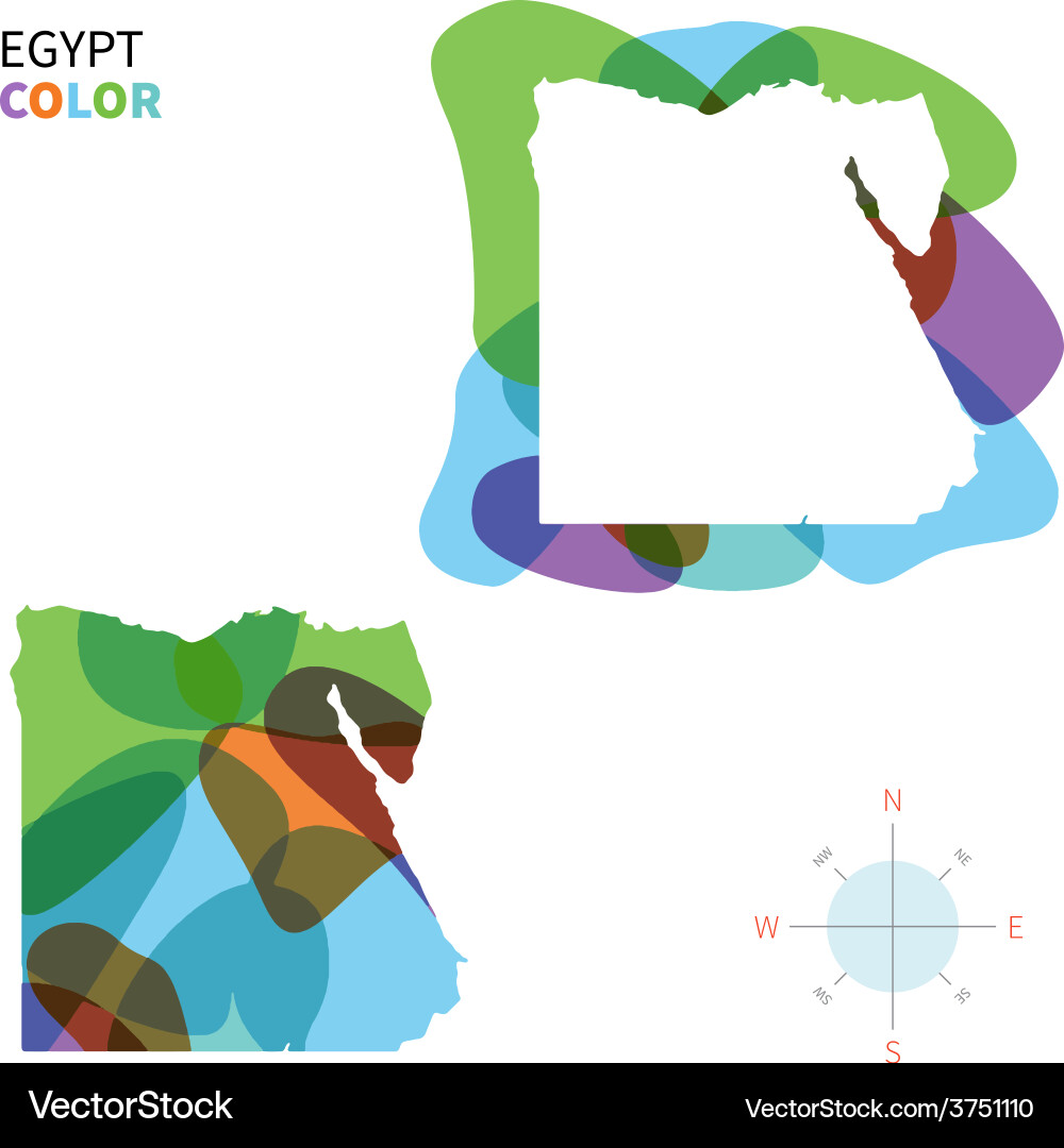Abstract color map of egypt Royalty Free Vector Image