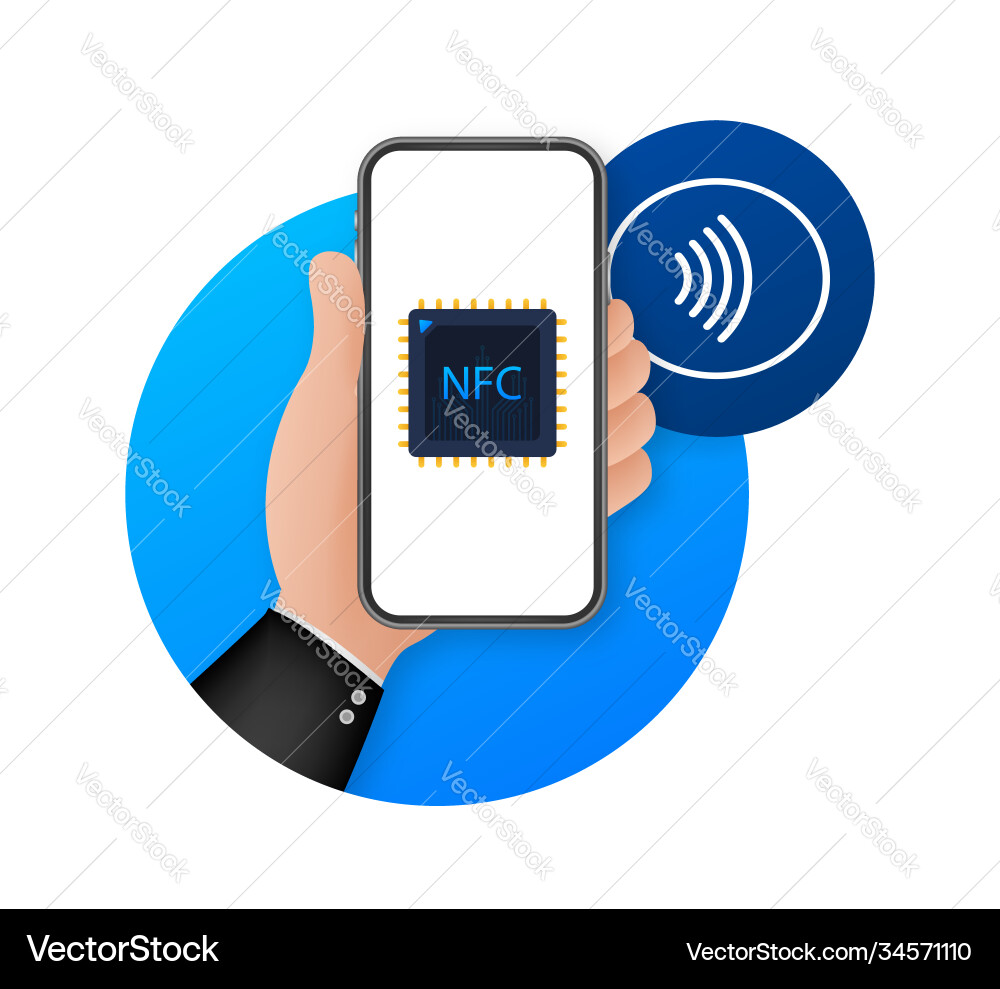 Contactless wireless pay sign logo nfc technology Vector Image