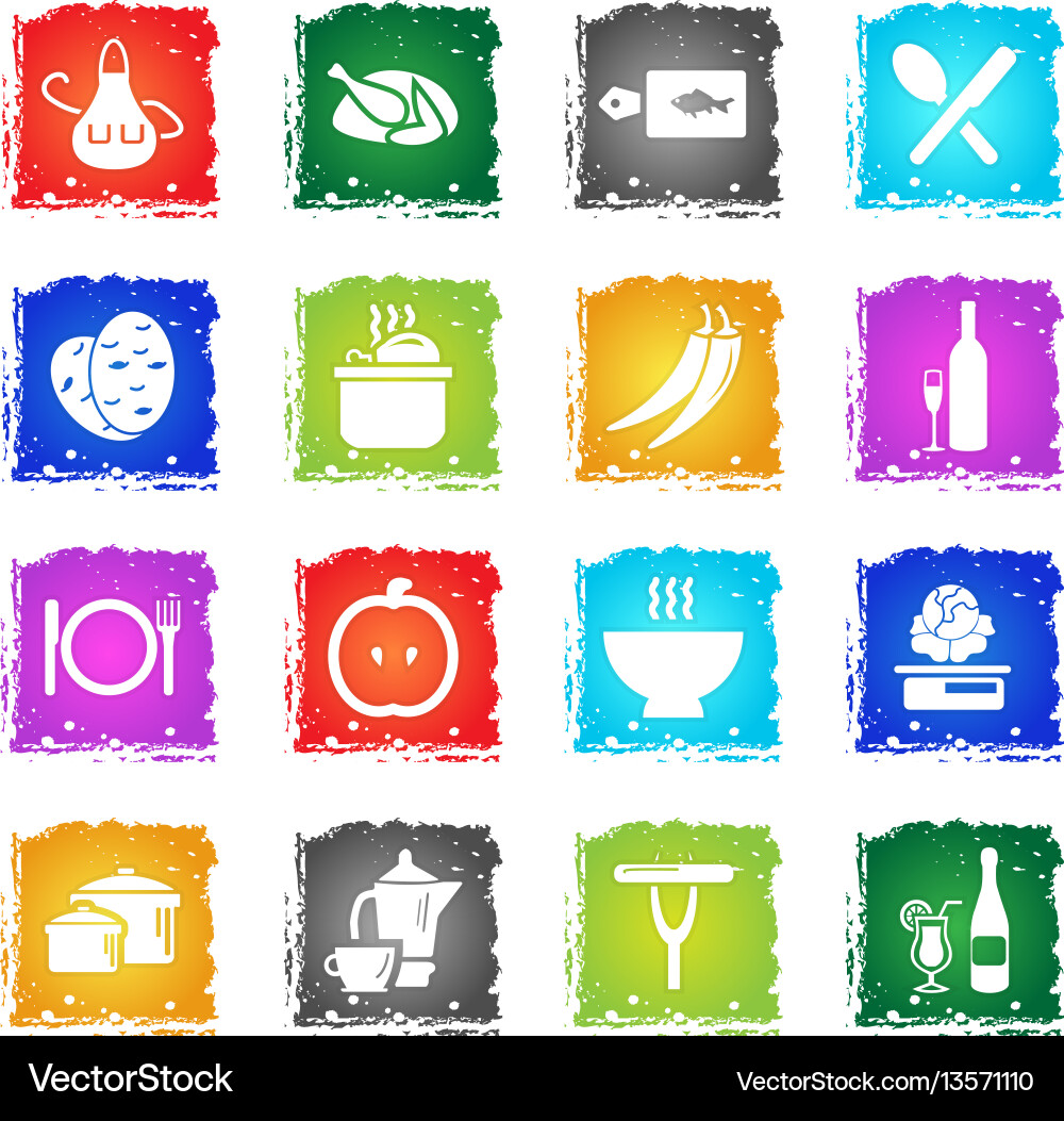 Food and kitchen icon set Royalty Free Vector Image