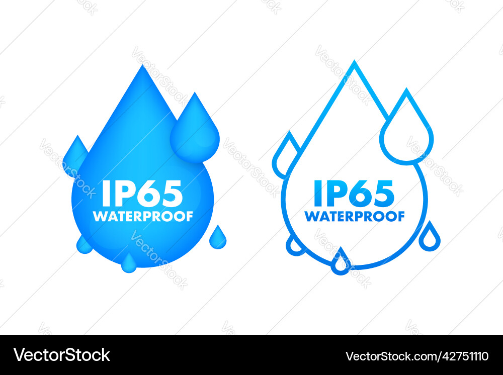 Ip65 waterproof water resistance level Royalty Free Vector