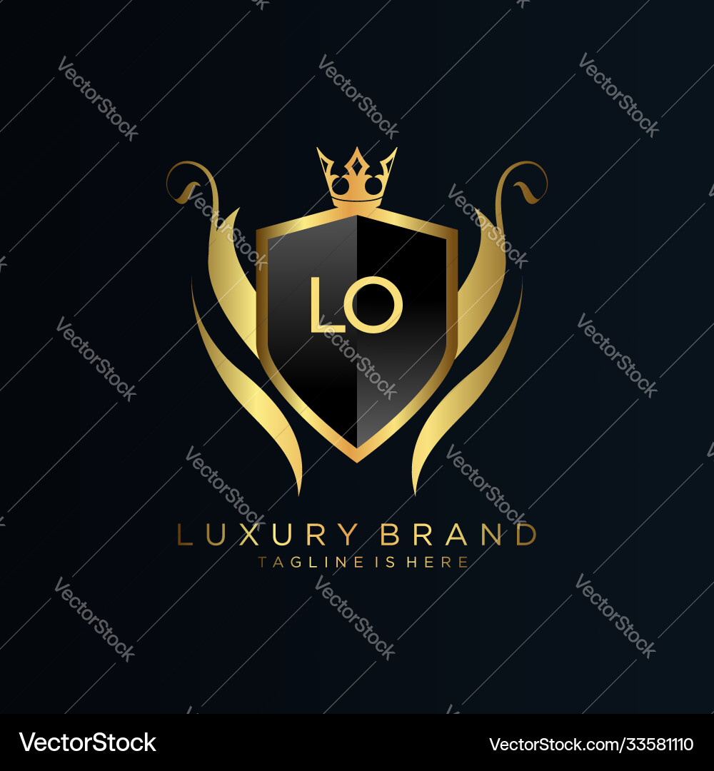 Lo letter initial with royal templateelegant Vector Image