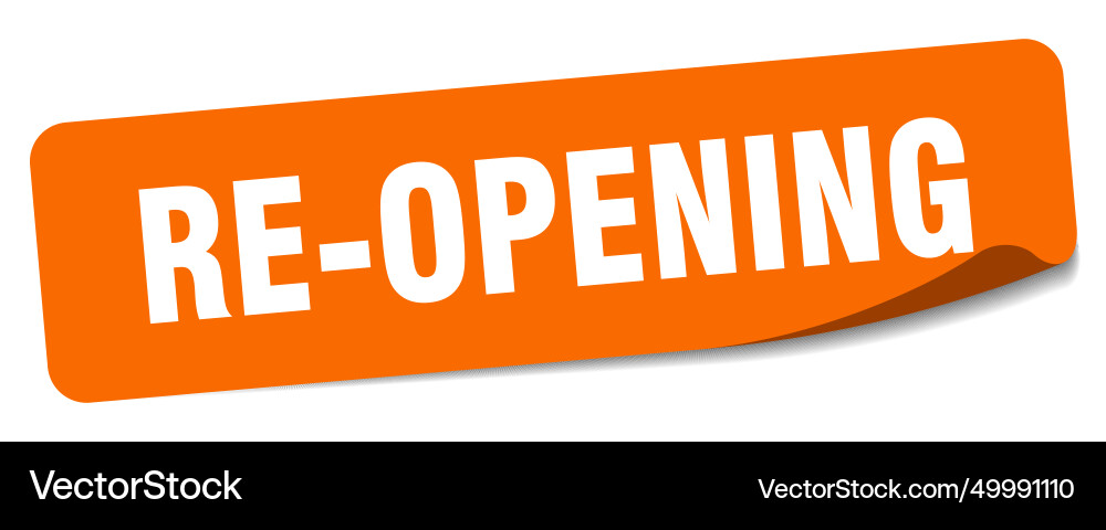 Re-opening sticker re-opening label Royalty Free Vector