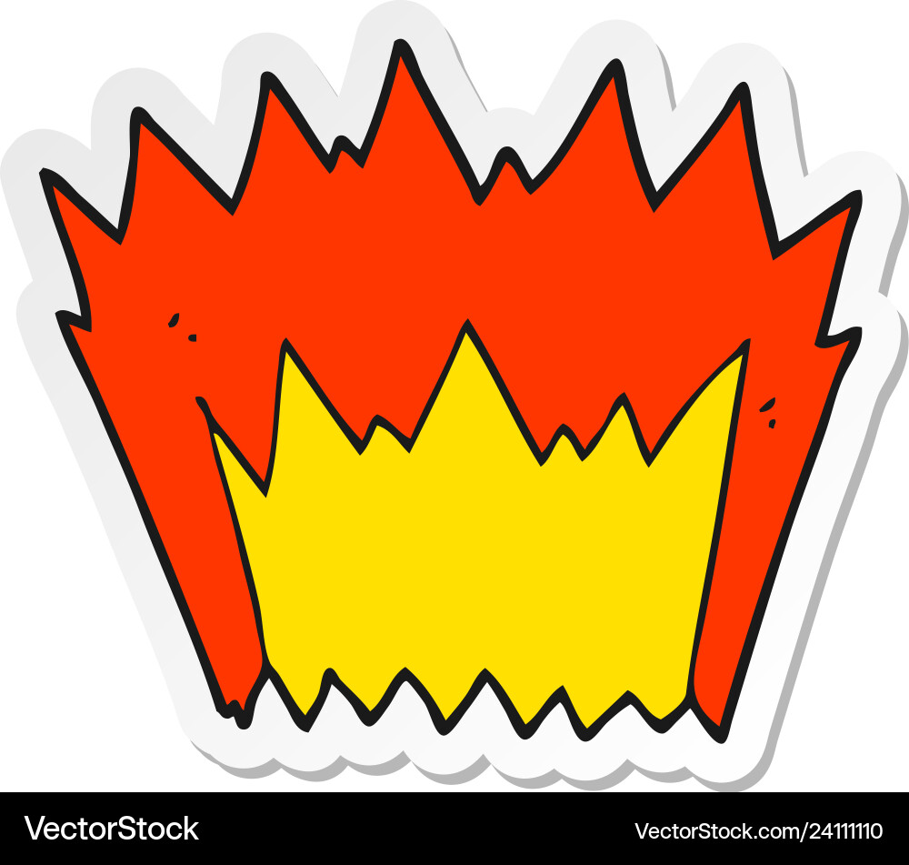 Sticker of a cartoon explosion Royalty Free Vector Image
