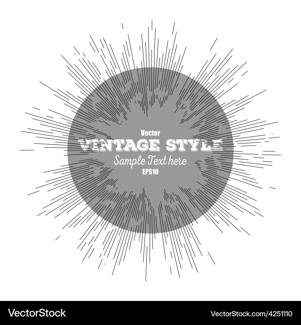 Vintage style star burst retro element for your Vector Image