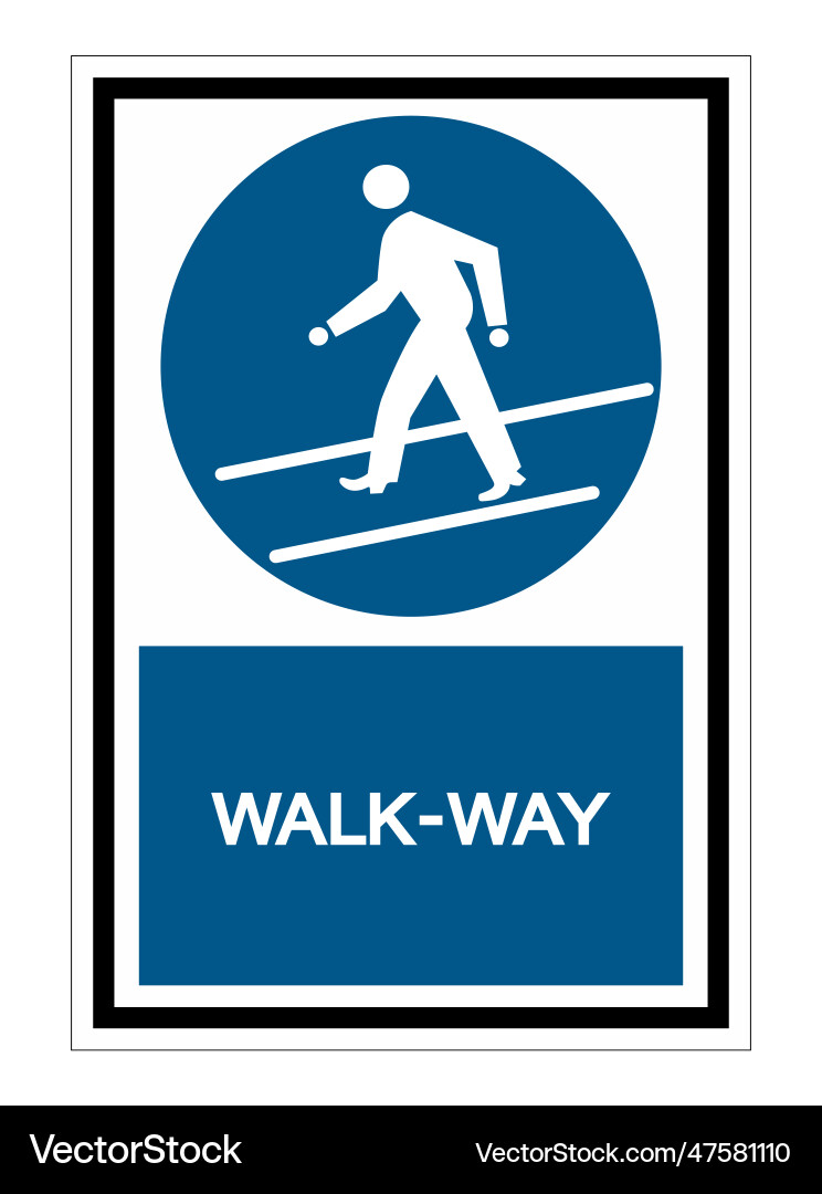 Walk way symbol sign isolate on white background Vector Image