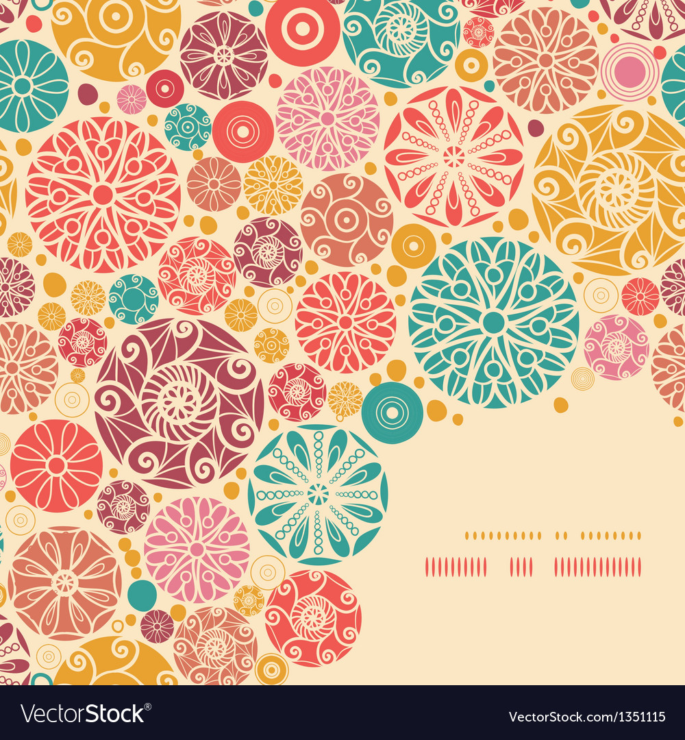 Abstract decorative circles corner pattern Vector Image