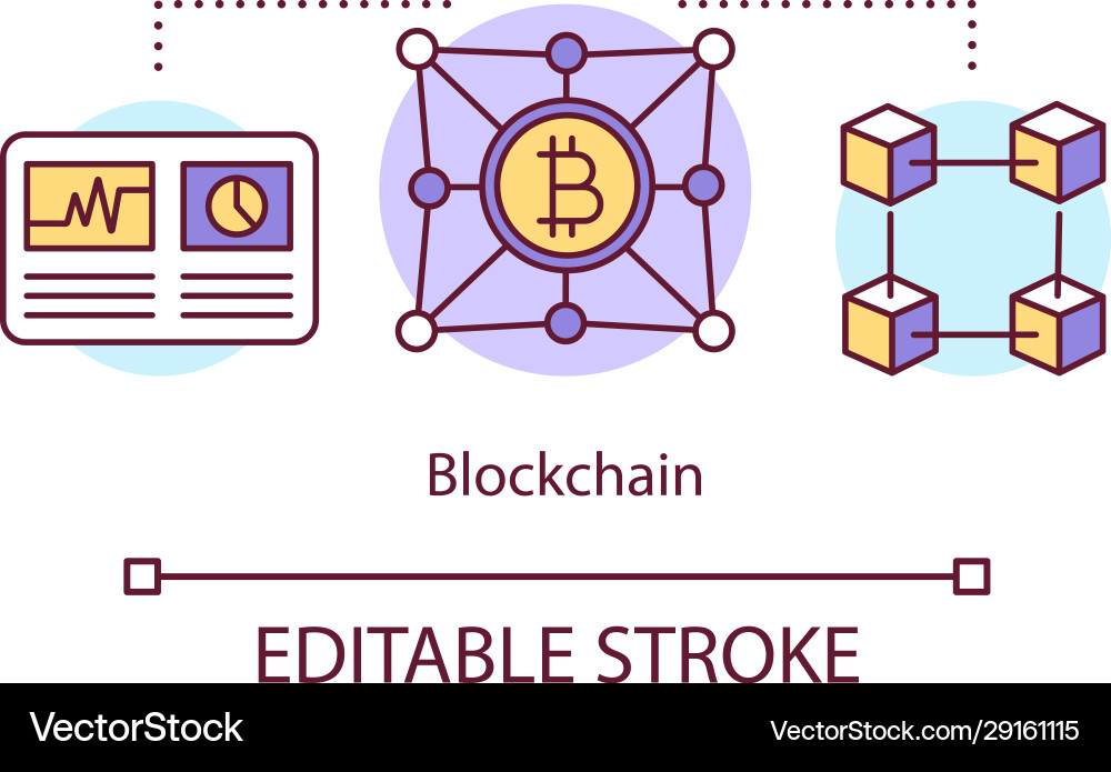 Blockchain concept icon transaction recording Vector Image