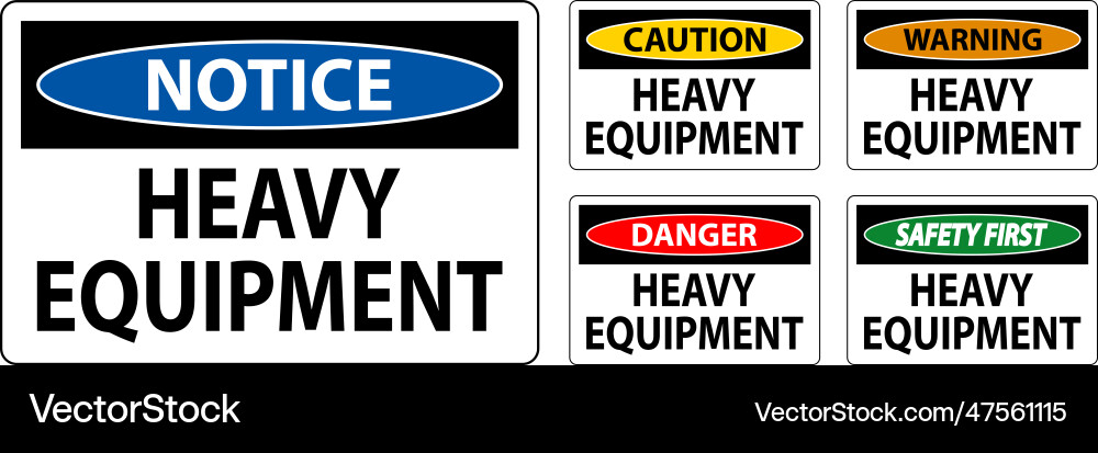Caution sign heavy equipment on white background Vector Image