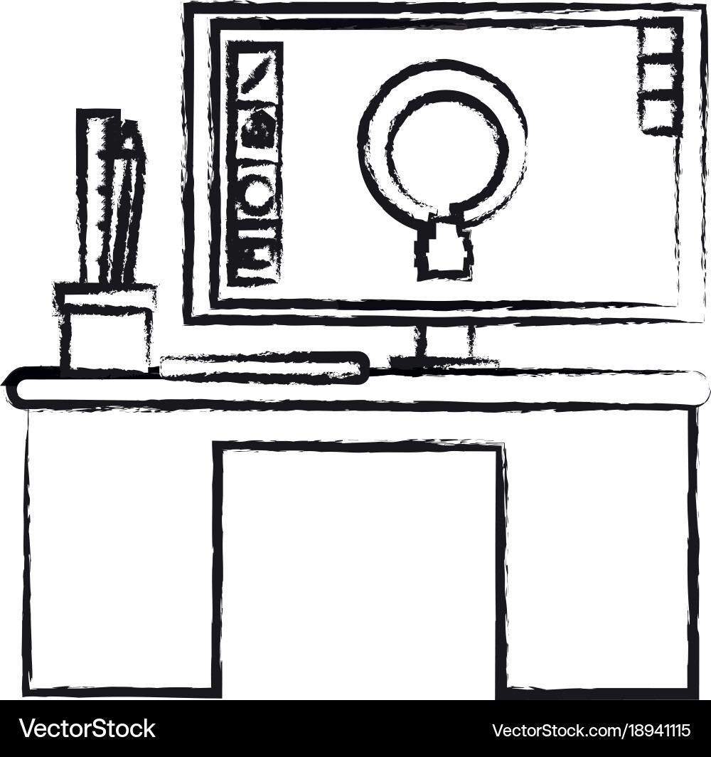 Computer monitor icon Royalty Free Vector Image