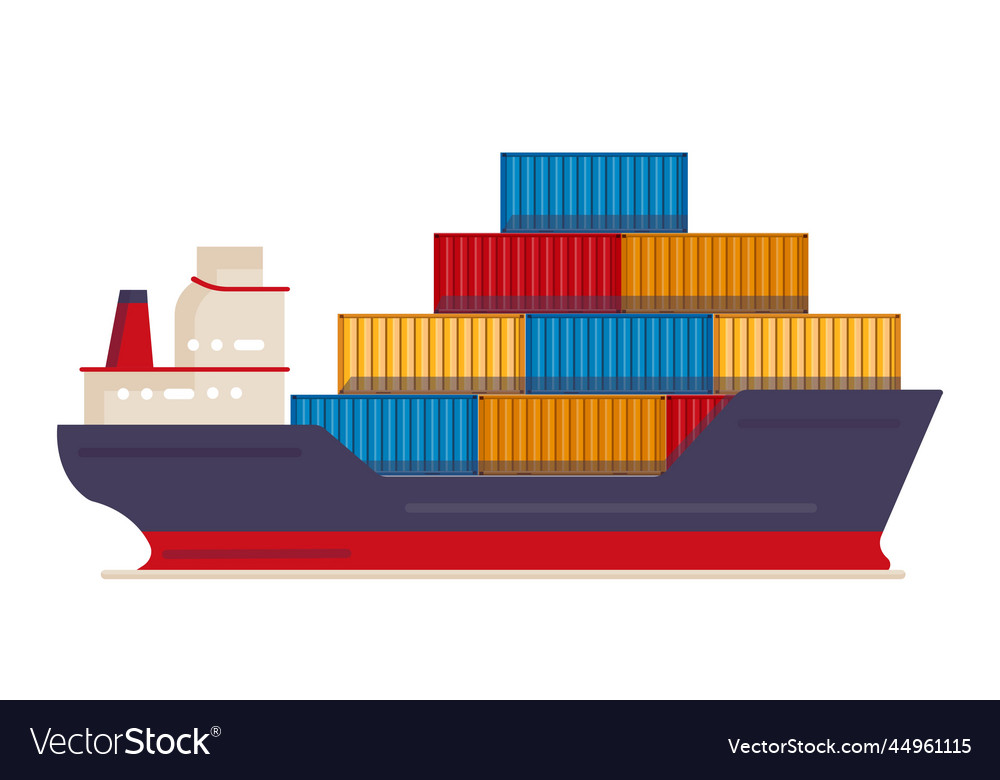 Container Ship Concept Royalty Free Vector Image