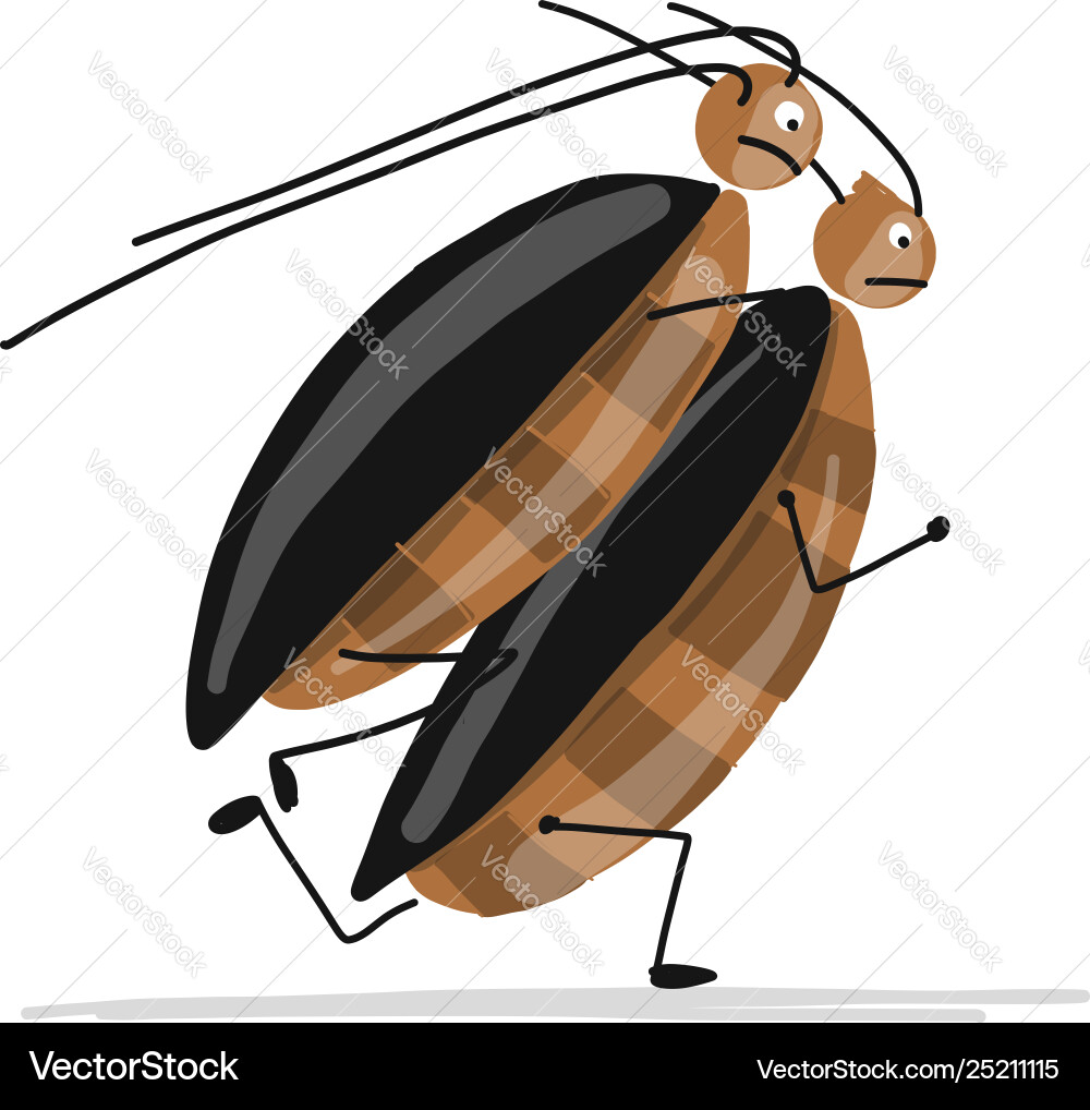 Funny cockroaches for your design Royalty Free Vector Image