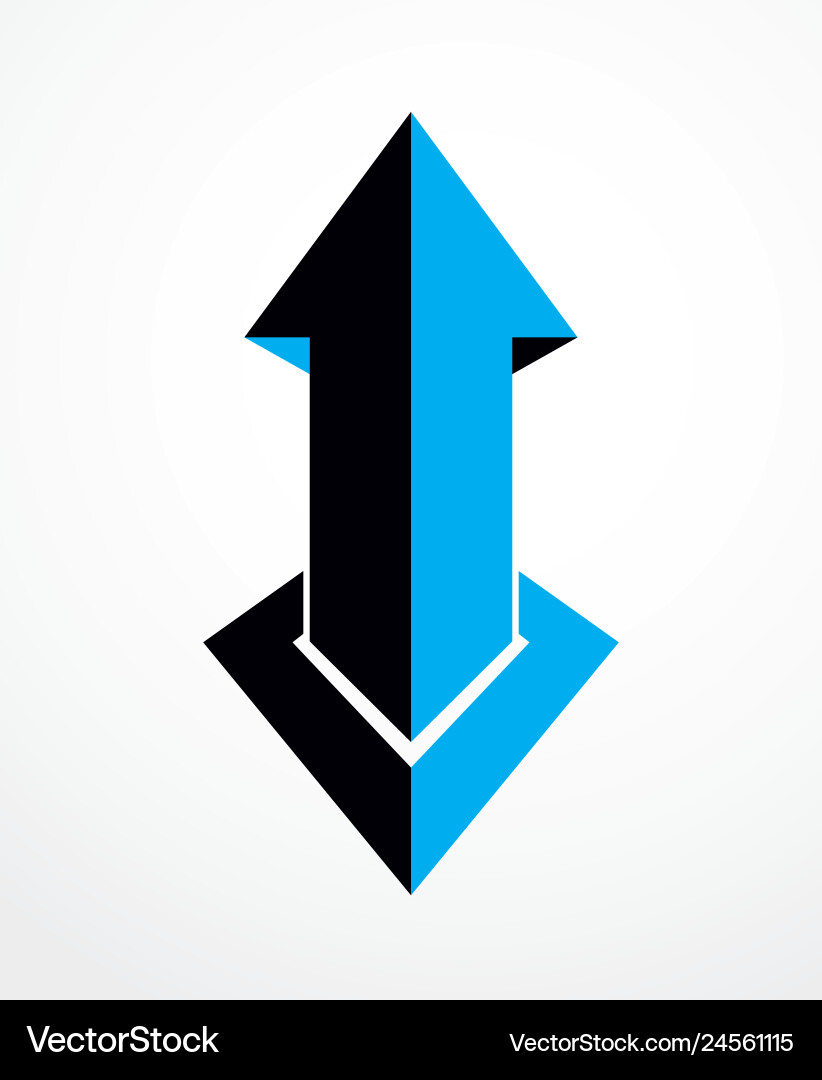 Futuristic building with up arrow growth Vector Image