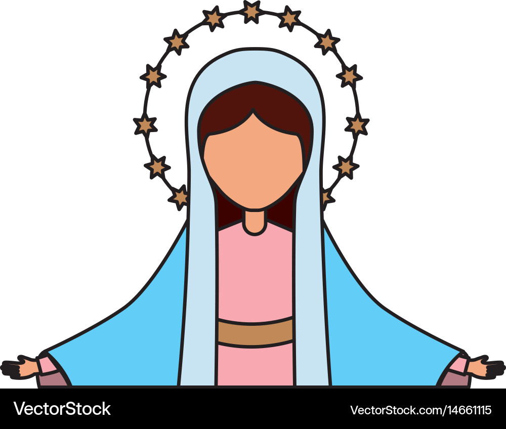 Holy virgin mary icon Royalty Free Vector Image