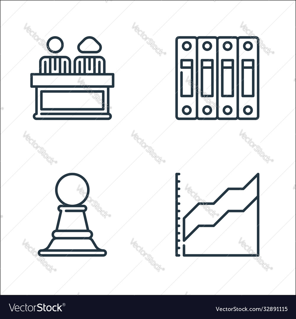 Management line icons linear set quality line set Vector Image