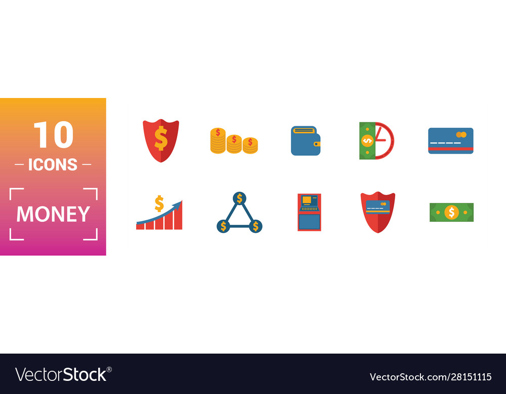 Money icon set include creative elements Vector Image