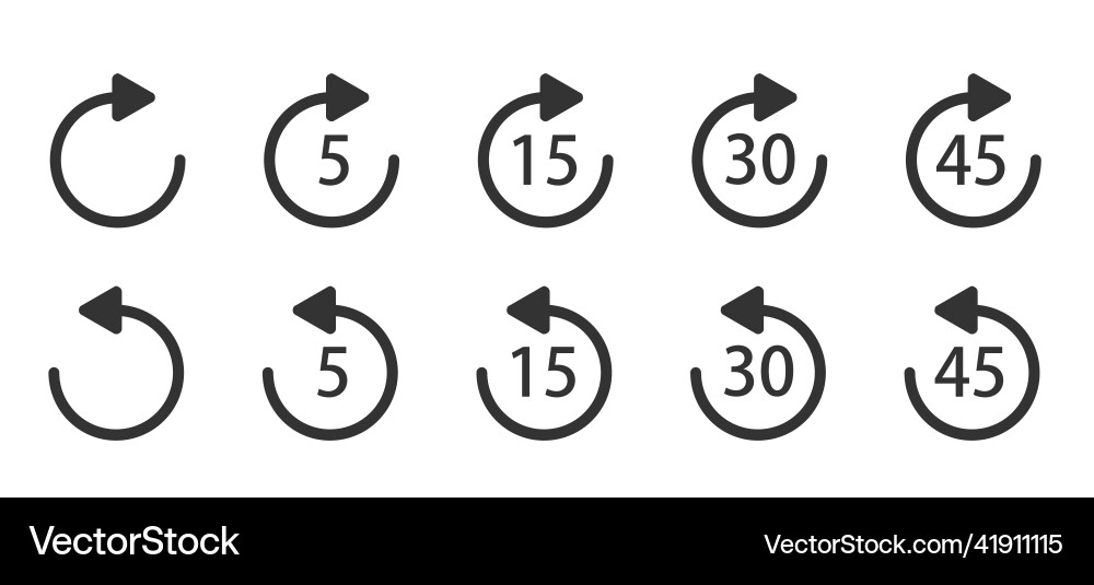 Replay icon for application and web or media Vector Image