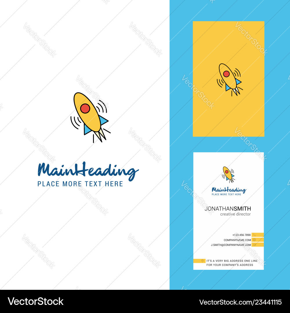 Rocket creative logo and business card vertical Vector Image