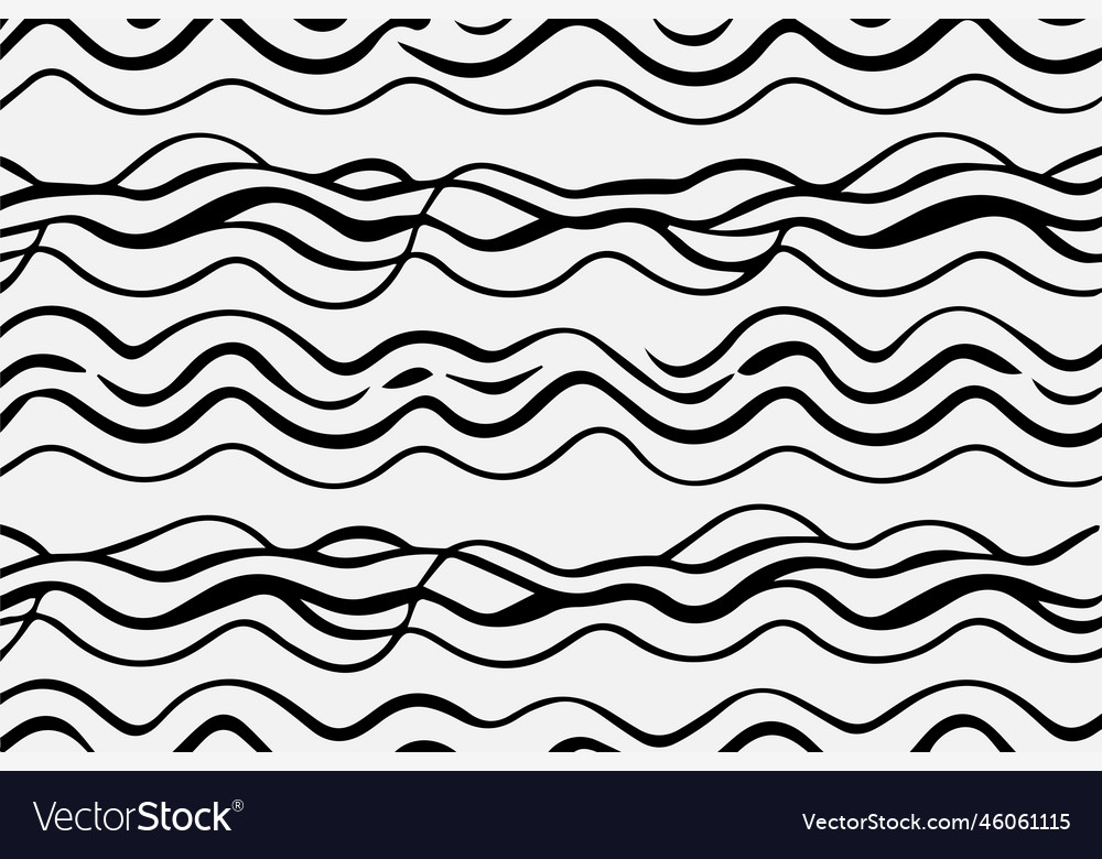Seamless pattern with hand drawn wavy lines Vector Image