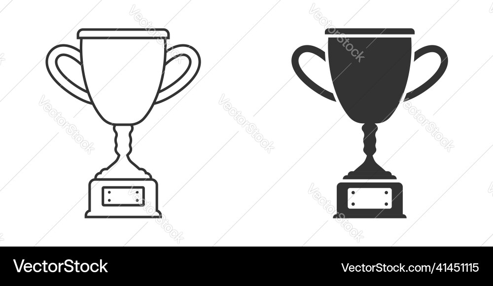 Trophy cup icon in flat style goblet prize Vector Image