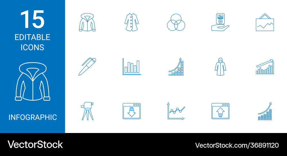 15 infographic icons Royalty Free Vector Image