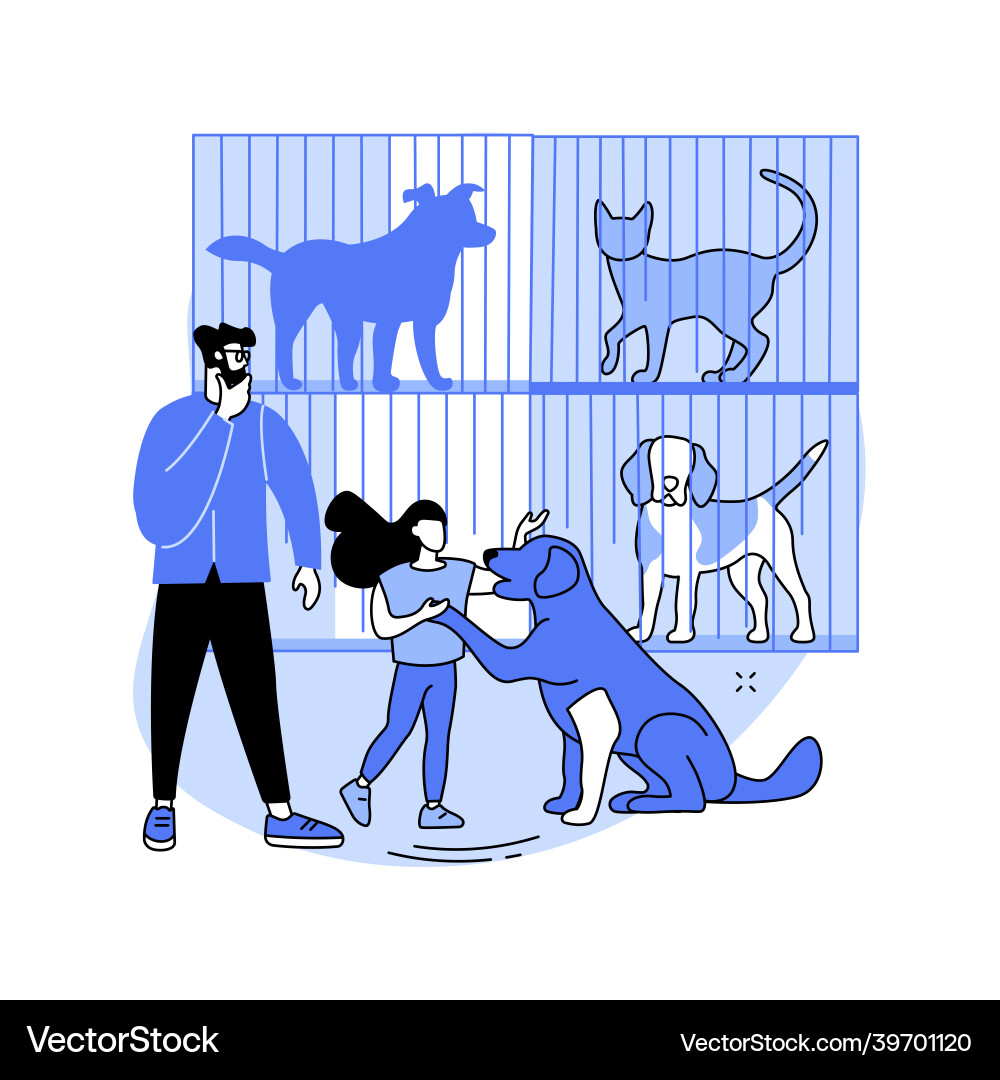 Animal shelter abstract concept Royalty Free Vector Image
