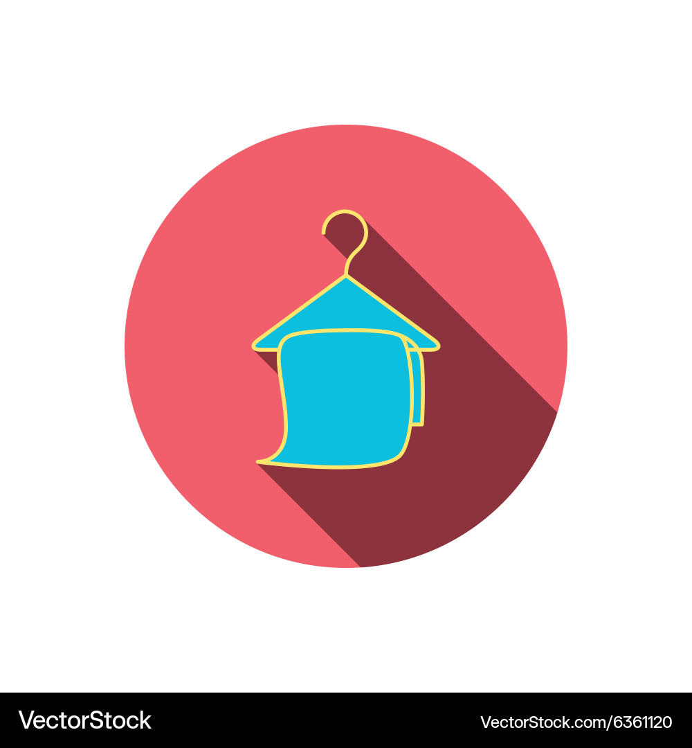 Bath towel icon cleaning service sign Royalty Free Vector