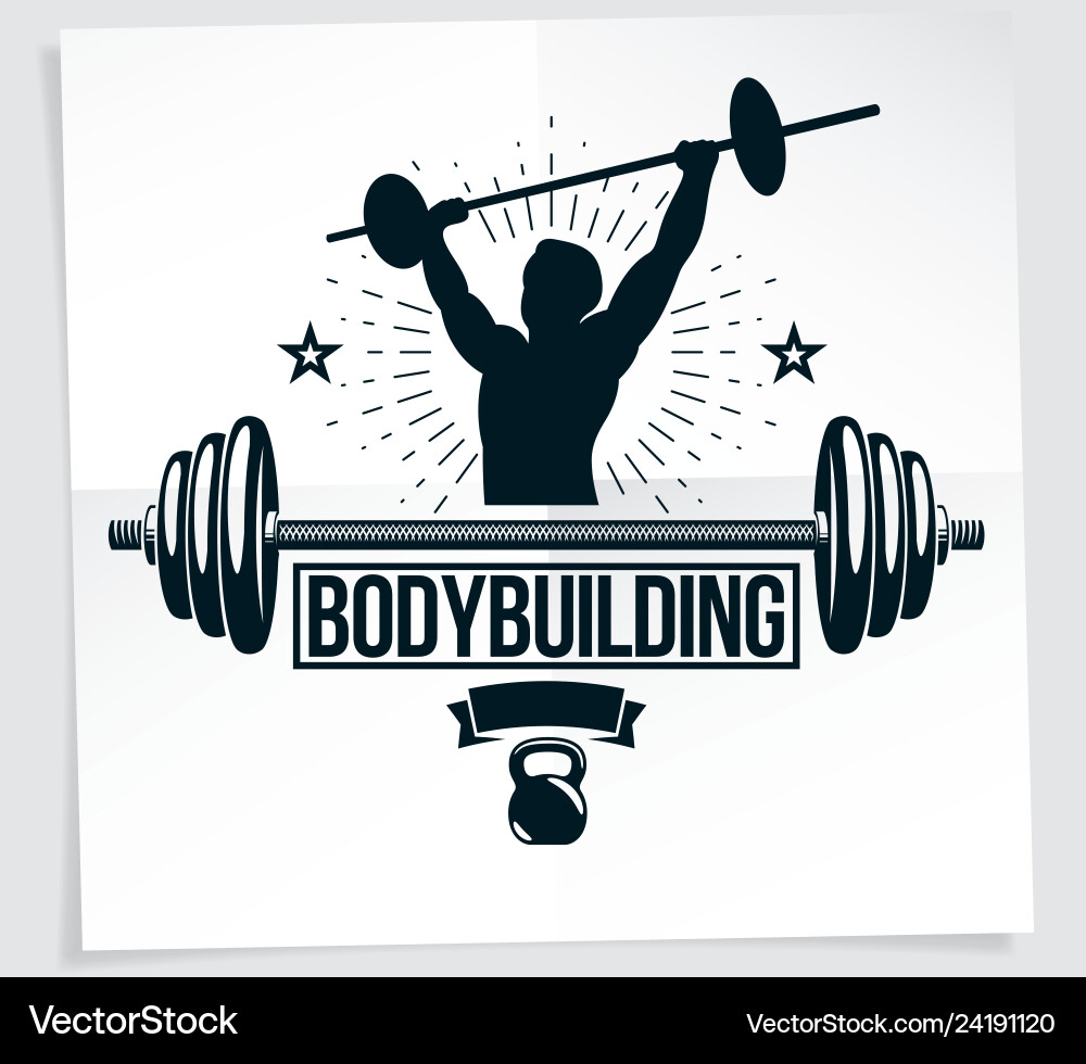 Bodybuilding championship advertising leaflet Vector Image