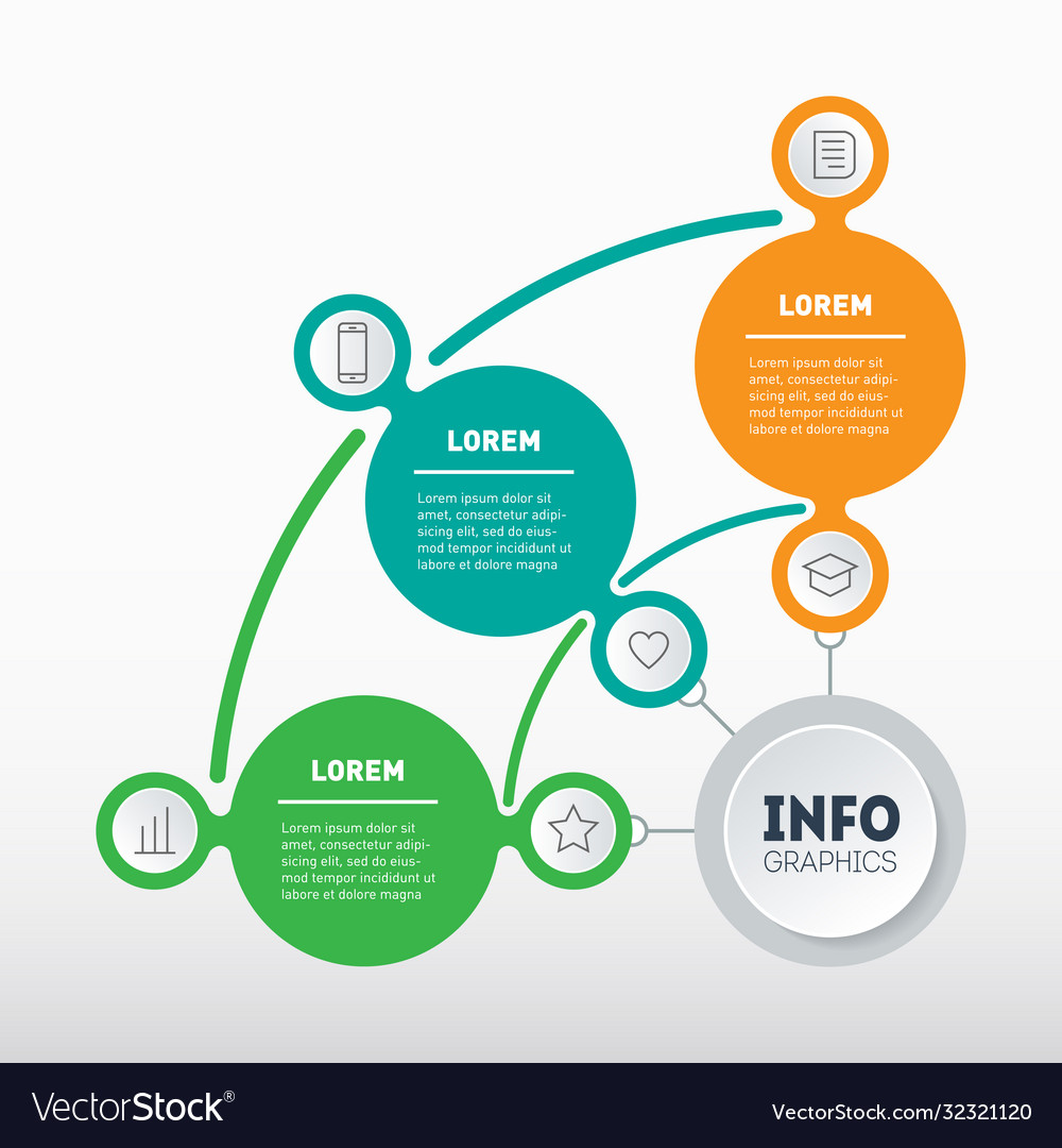 Business presentation with 3 parts infographic Vector Image