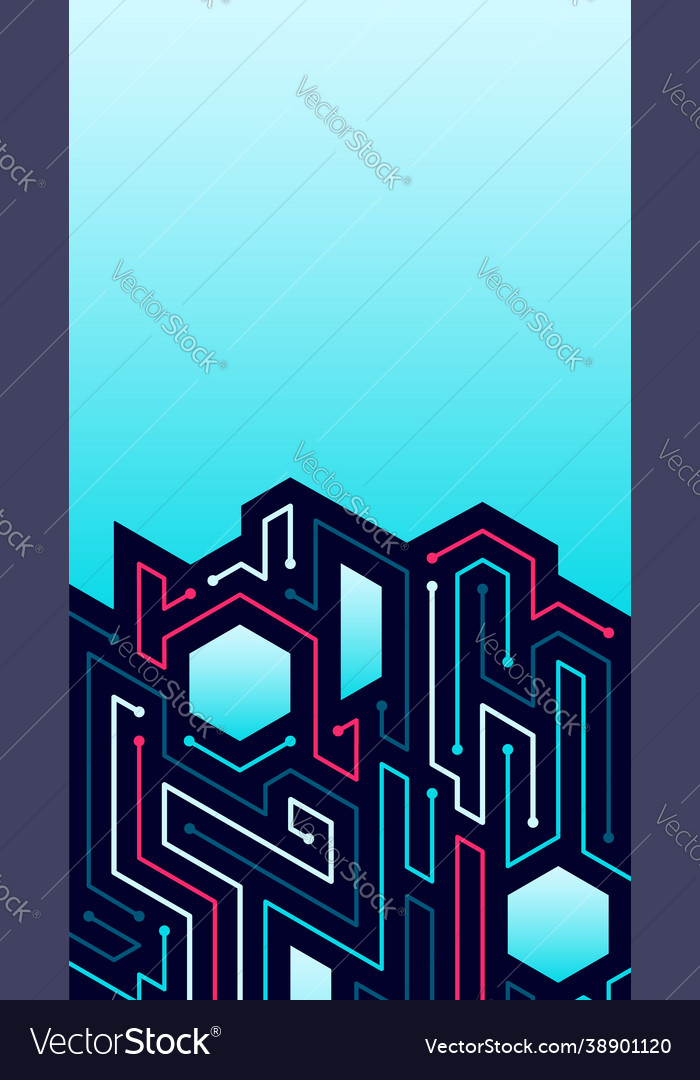 Chip concept future cyberpunk computer elements Vector Image