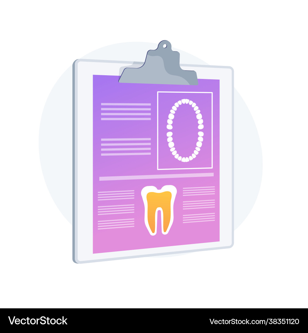 Dental patient card abstract concept Royalty Free Vector