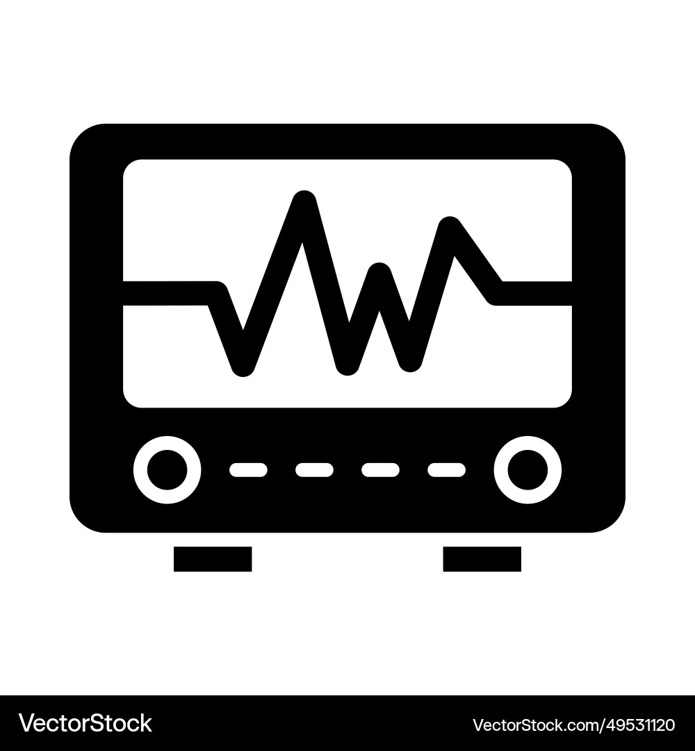 Electrocardiogram glyph icon for personal Vector Image