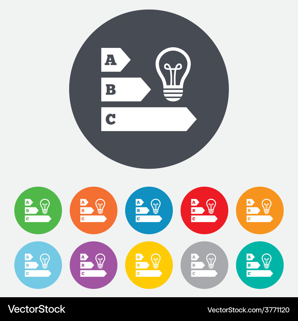 Energy efficiency icon idea lamp bulb symbol Vector Image